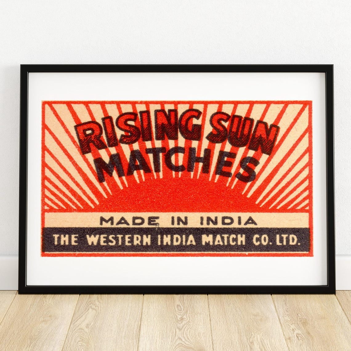 Kna Prints - Rising Sun Matches Art Print Made In India Vintage Label ...