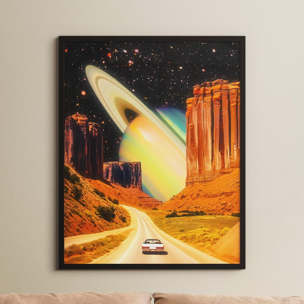 Kna Prints - Road Trip To Saturn, Retro Futurism, Cosmic Sci-Fi Art ...