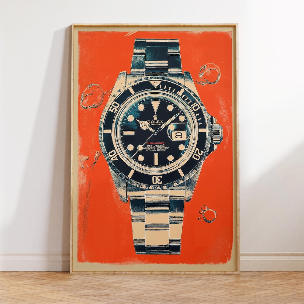 Kna Prints - Rolex Submariner Poster, Retro Advertisement Style Print ...