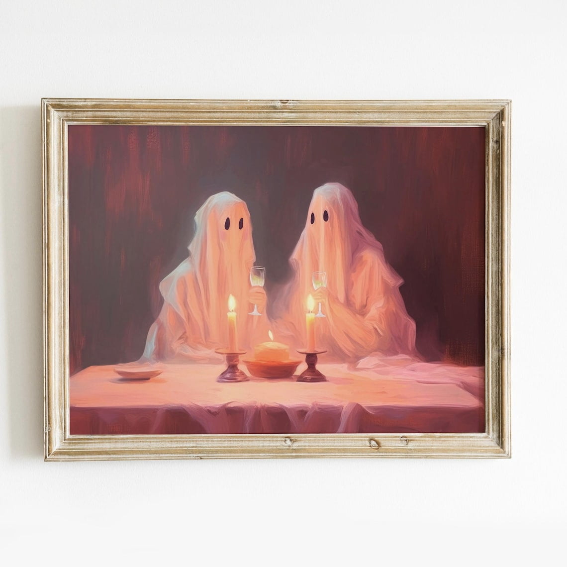 Kna Prints - Romantic Ghost Couple Girly Wall Art, Preppy Decor, Cute ...