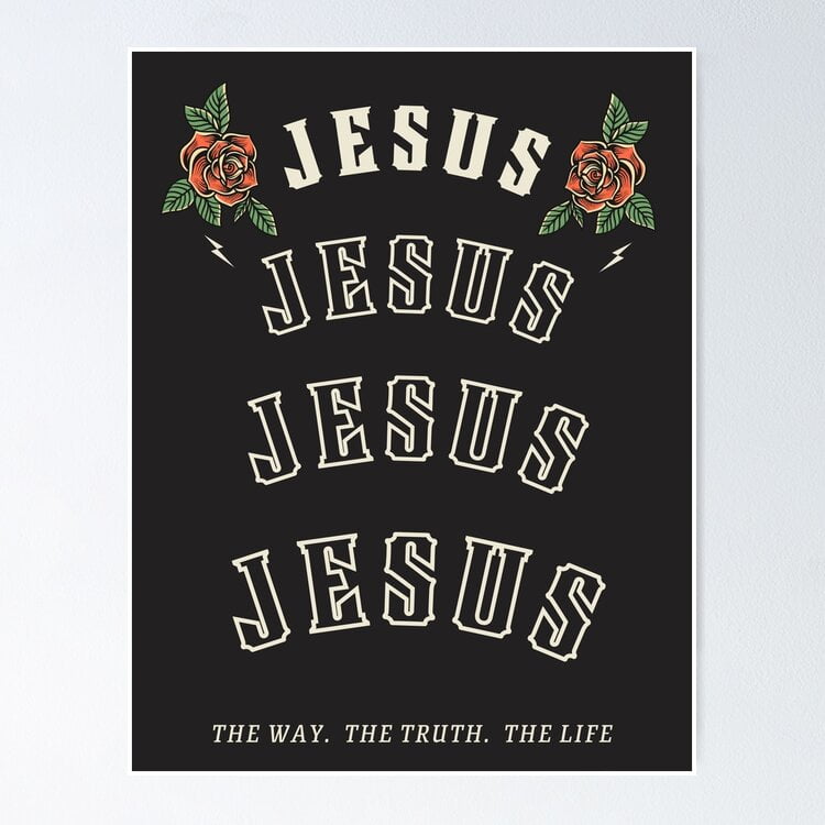 Kna Prints - Rose Jesus X4 Poster Wall Art Print For Home Decor, Living ...