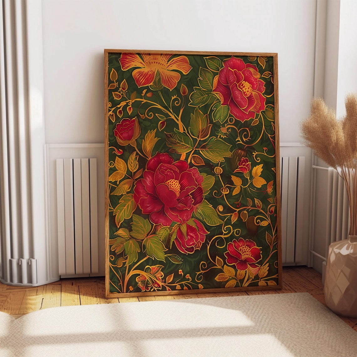 Kna Prints - Rose Wall Art - Classic Persian Floral Art Print - Elegant ...