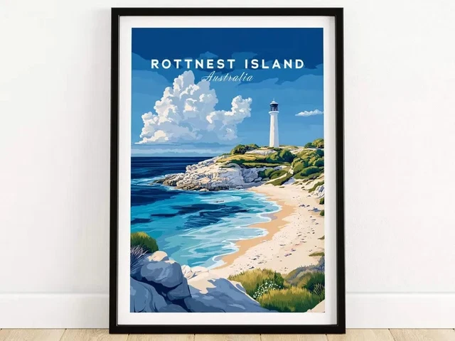 Kna Prints - Rottnest Island Poster Australia Rottnest Island Travel ...