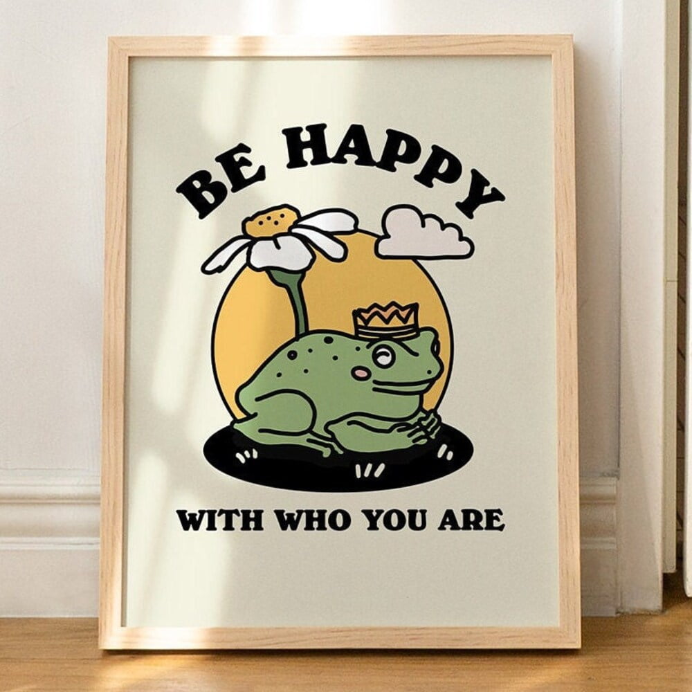 Kna Prints - Royal Frog Print, Positive Quote Poster , Wall Decor, Self ...