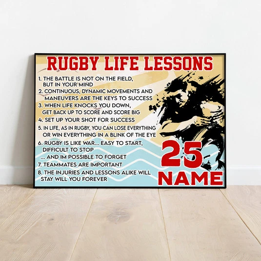 Kna Prints - Rugby Poster Rugby Players Rugby Life Lessons Wall Art ...