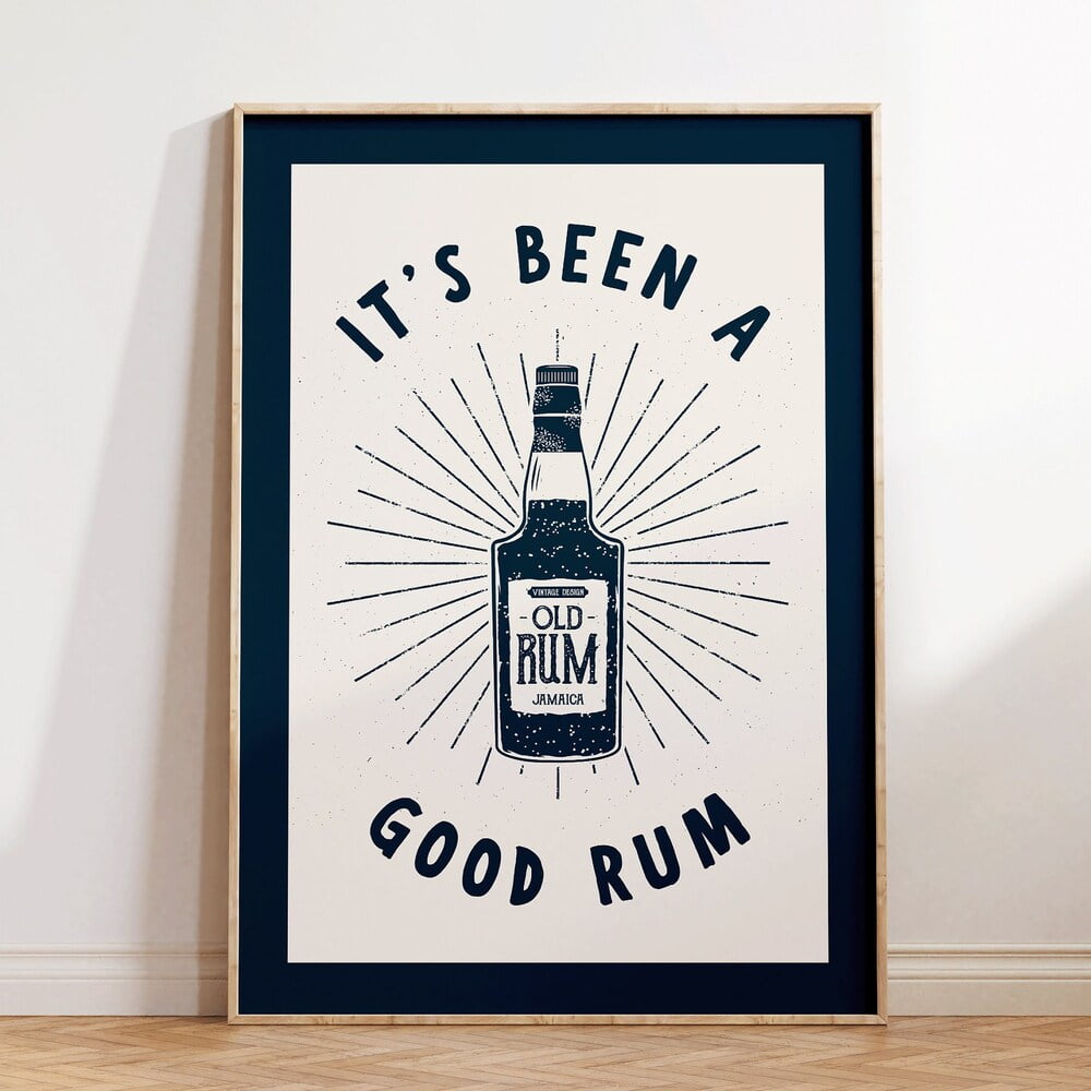 Kna Prints - Rum Print Retro Bar Cart Wall Art Vintage Liquor Poster ...