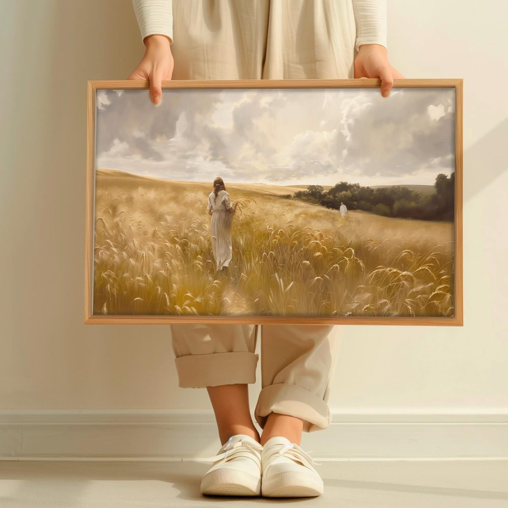 Kna Prints - Ruth, Ruth And Boaz, Ruth Gleaning, Christian Boho Wall ...