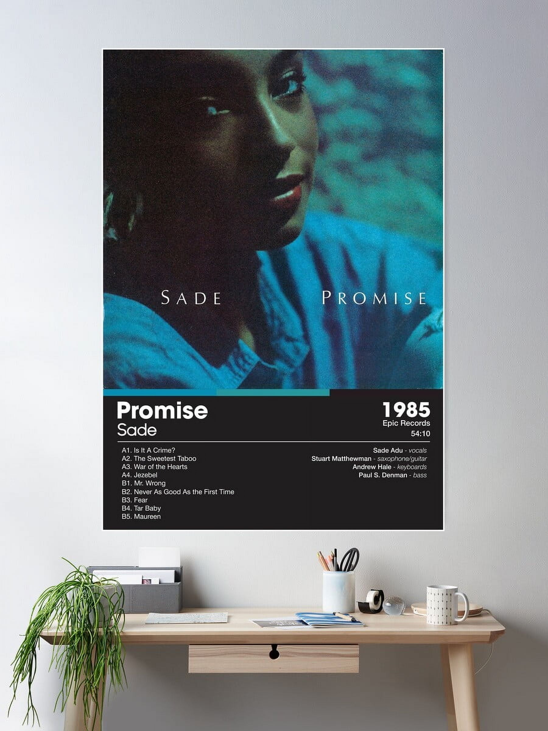 Kna Prints - Sade - Promise | Album Card (Dark) Poster Wall Art, Modern ...