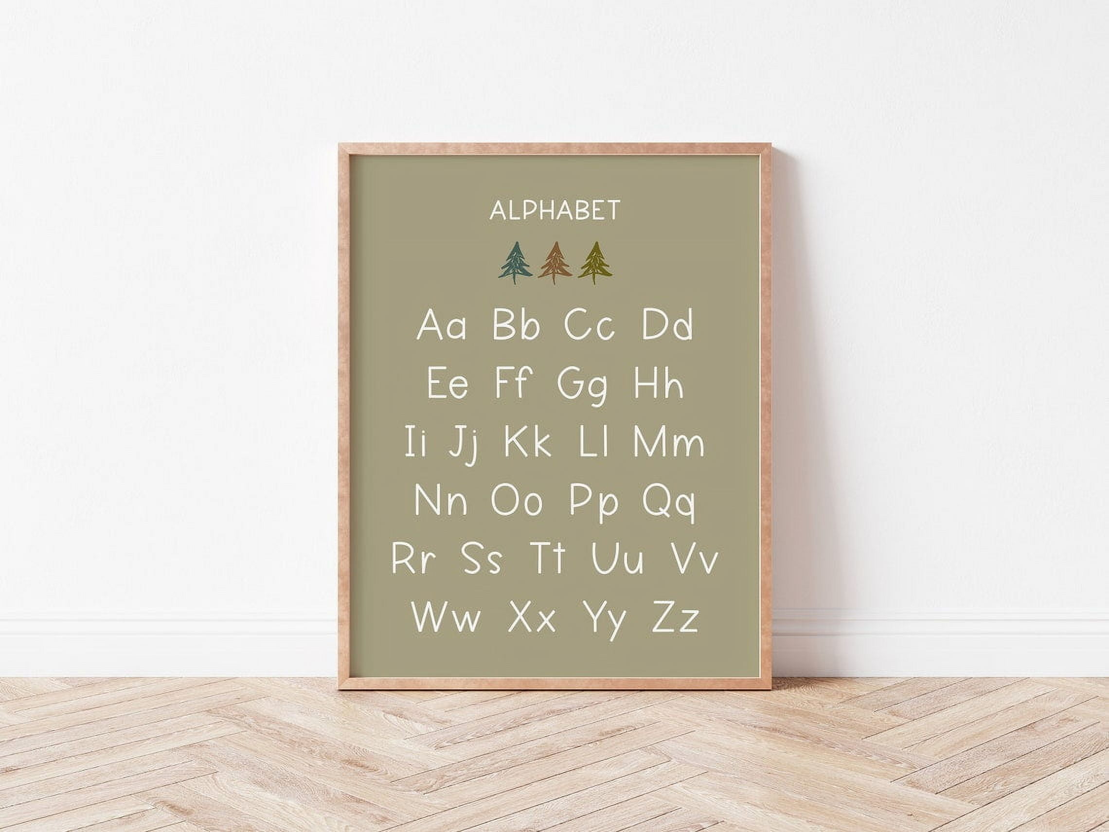 Kna Prints - Sage Green Alphabet Print Nursery Abc Print Minimal ...