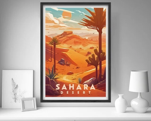 Kna Prints - Sahara Desert Travel Poster,Sahara Desert Wall Art Print ...