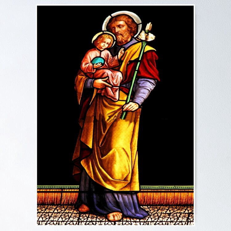 Kna Prints - Saint Joseph And Baby Jesus Poster Wall Art Print For Home ...