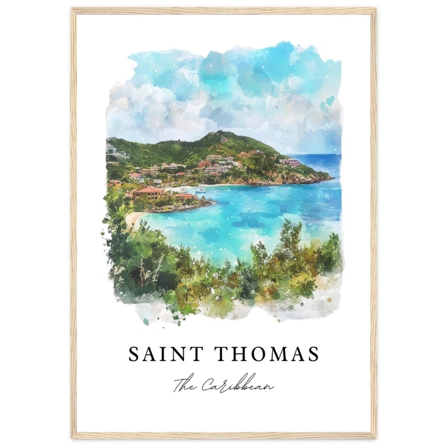 Kna Prints - Saint Thomas Wall Art St Thomas Print St Thomas Watercolor ...