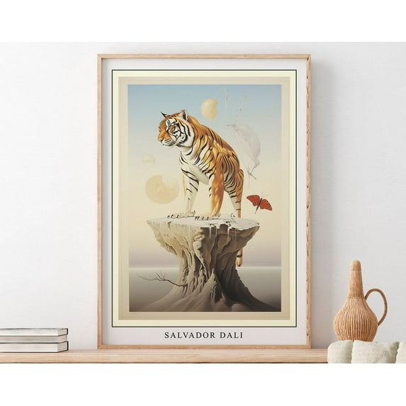 Kna Prints - Salvador Dali Tiger Art Print, , Surreal Art Print Animal ...