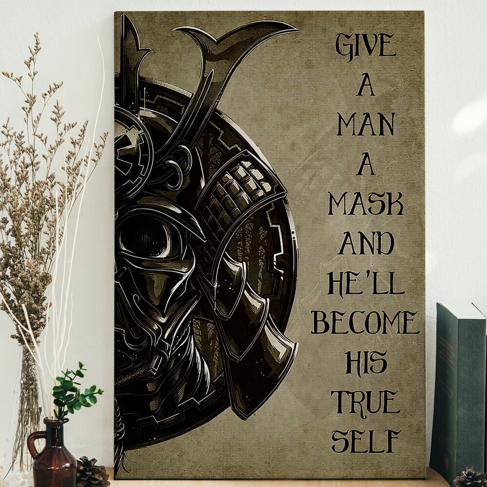 Kna Prints - Samurai Give A Man A Mask Vintage Poster, Samurai Poster ...