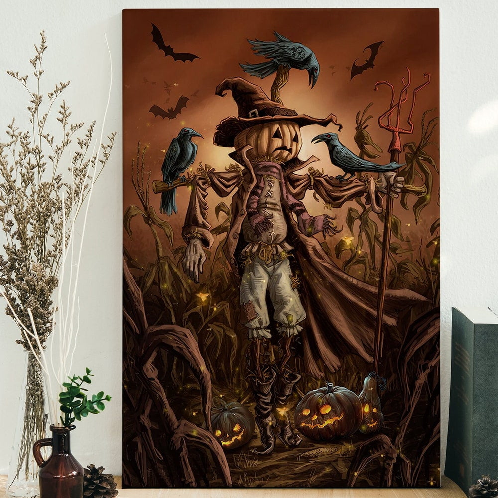 Kna Prints - Scarecrow Pumpkin Ravens Poster, Scarecrow Poster, Pumpkin ...
