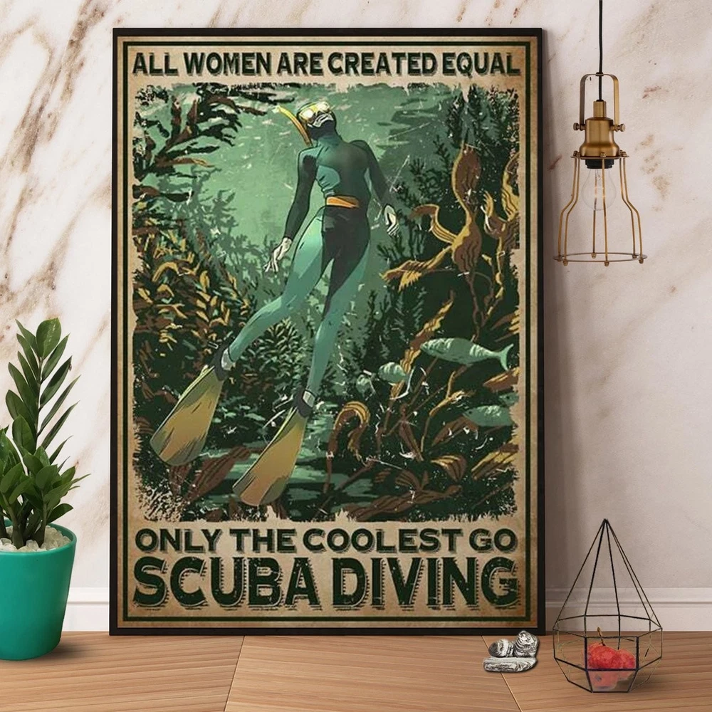 Kna Prints - Scuba Diving All Woman Are Created Equal Only The Coolest ...