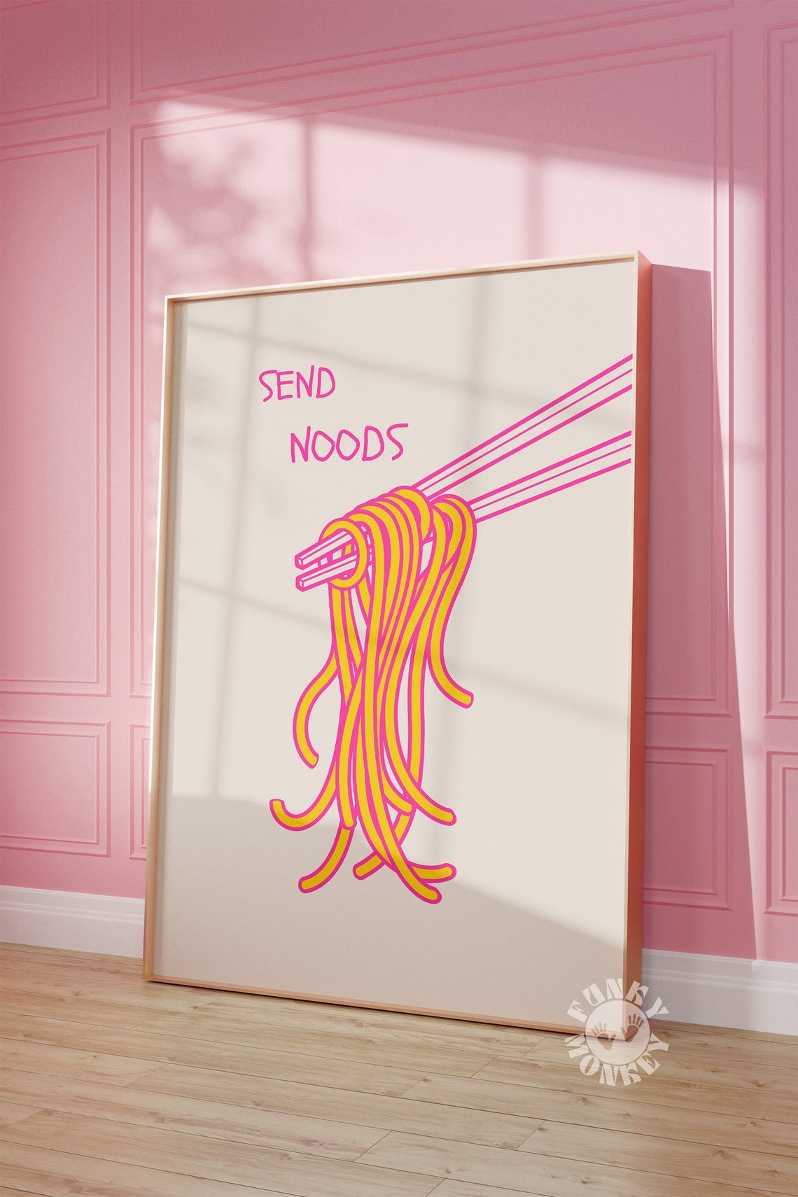 Kna Prints - Send Noods Print, Pink Noodles Digital Print, Aesthetic ...
