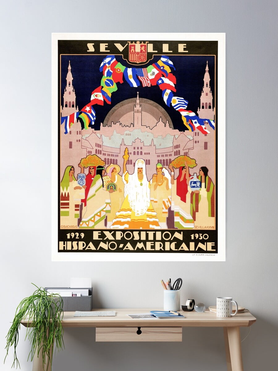 Kna Prints - Seville Sevilla Art Deco Hispano-American Expo 1929 Poster ...