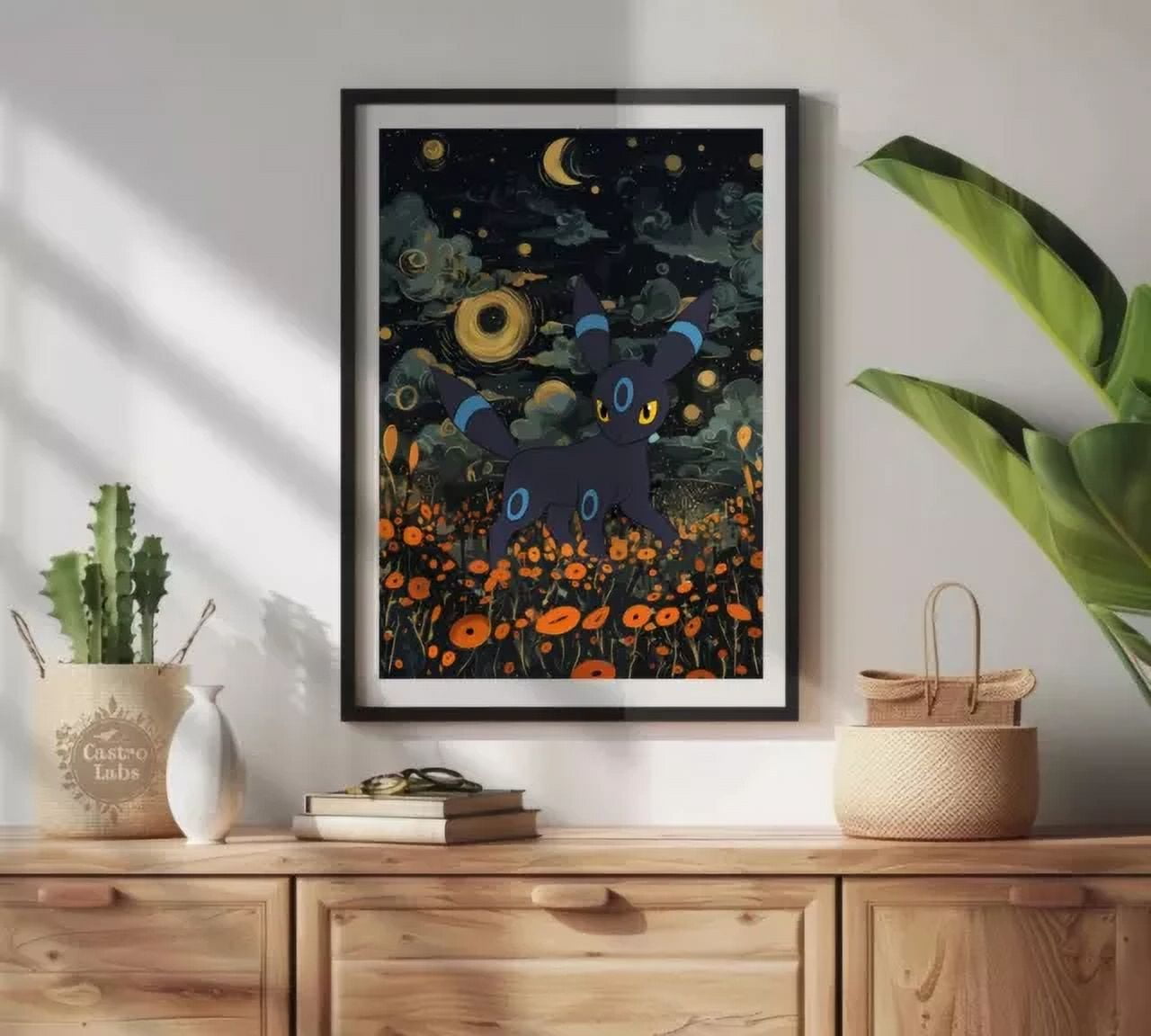 Kna Prints - Shiny Umbreon Poster - Japanese Tapestry Style Pokemon Art ...