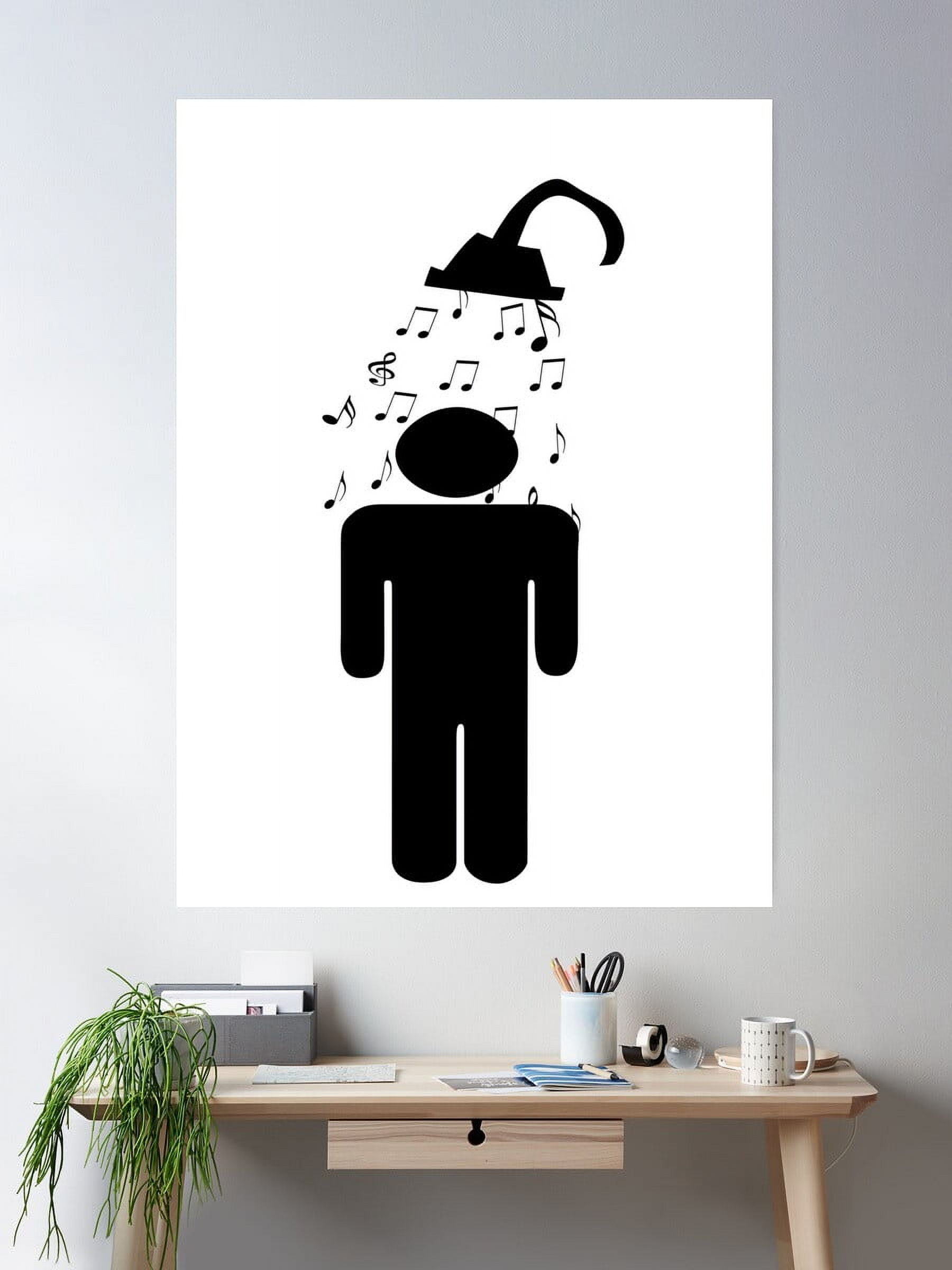 Kna Prints - Shower / Bathroom Sign. Music Coming Out Of The Shower ...