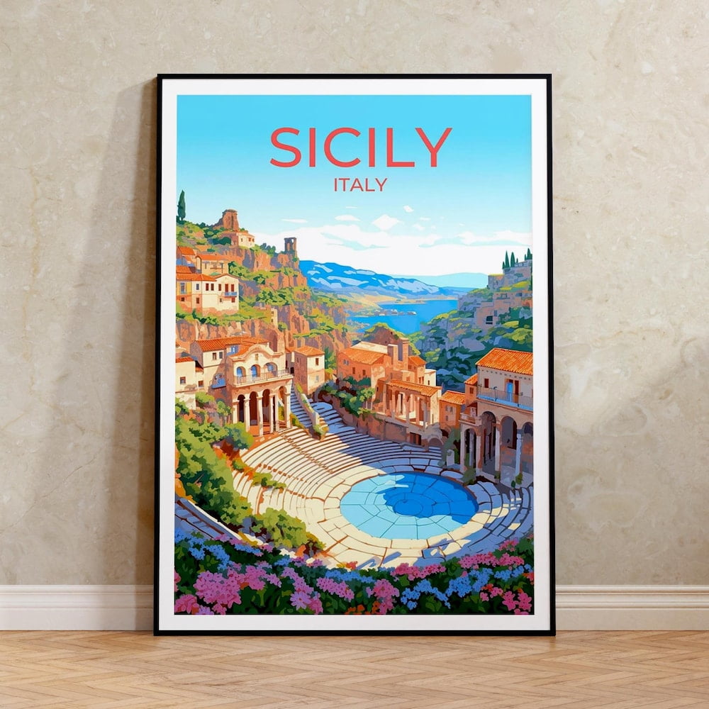 Kna Prints - Sicily Travel Poster, Italy Wall Art, Sicily Print, Sicily ...