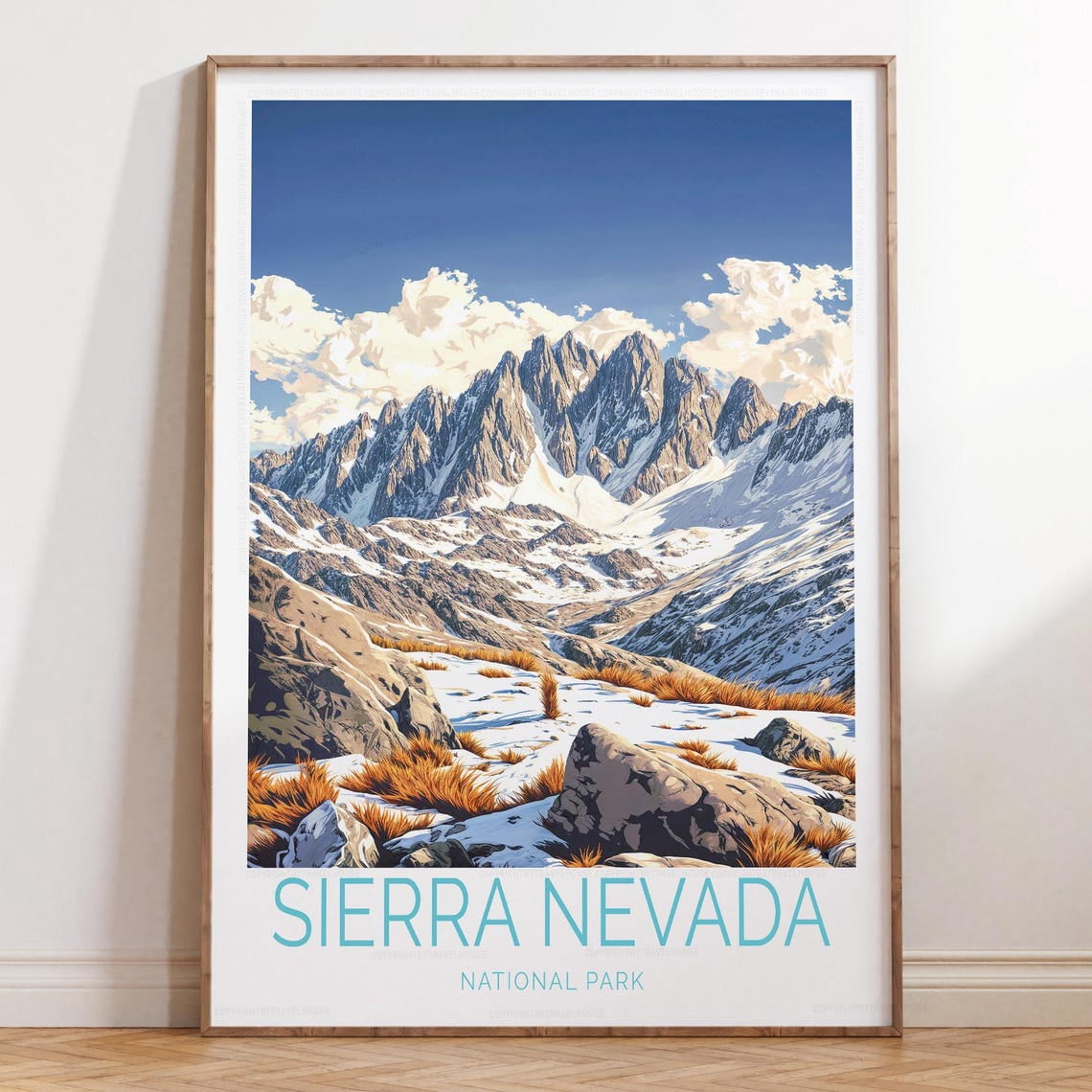 Kna Prints - Sierra Nevada Travel Poster, Sierra Nevada National Park ...