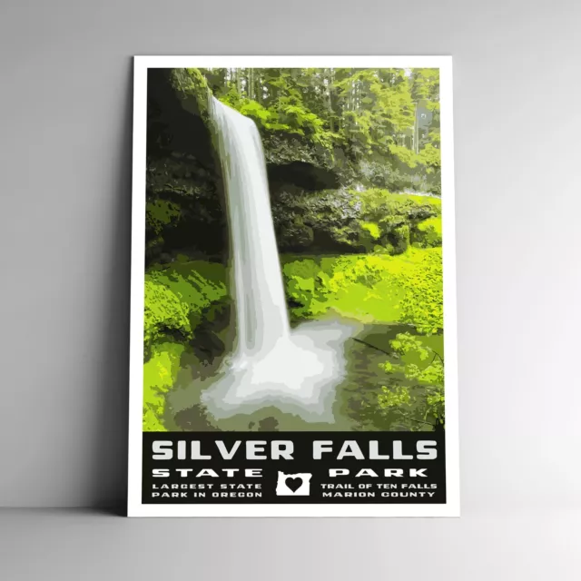 Kna Prints - Silver Falls State Park Travel Poster California Poster ...