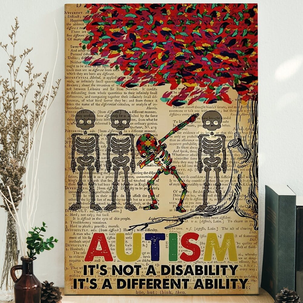 Kna Prints - Skeleton Autism It'S Not A Disability It'S A Different ...