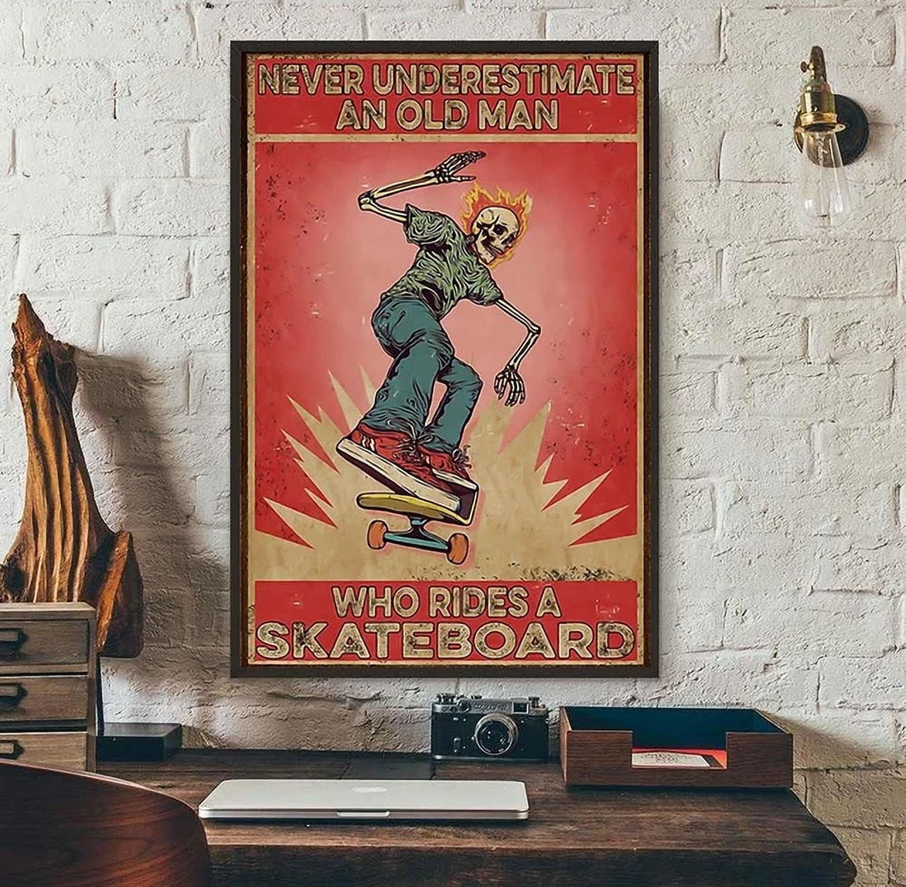 Kna Prints - Skeleton Never Underestimate An Old Man Who Rides A ...