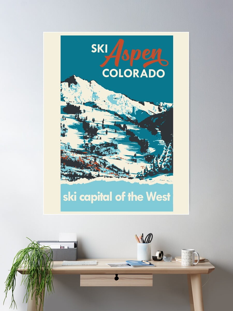 Kna Prints - Ski Aspen Vintage For Home Decor, Living Room, Bedroom ...