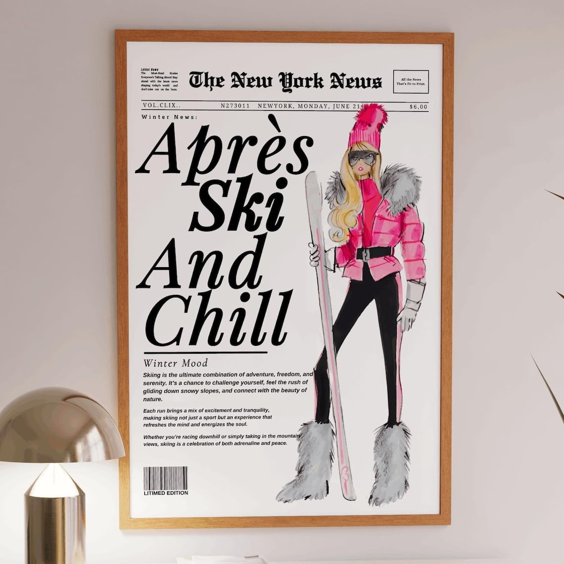 Kna Prints - Ski Poster Apres Ski Print, Newspaper Print, Vintage Bar ...