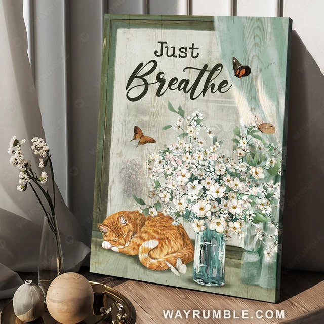 Kna Prints - Sleeping Cat, Whitelower Vase, Spring Painting, Just ...