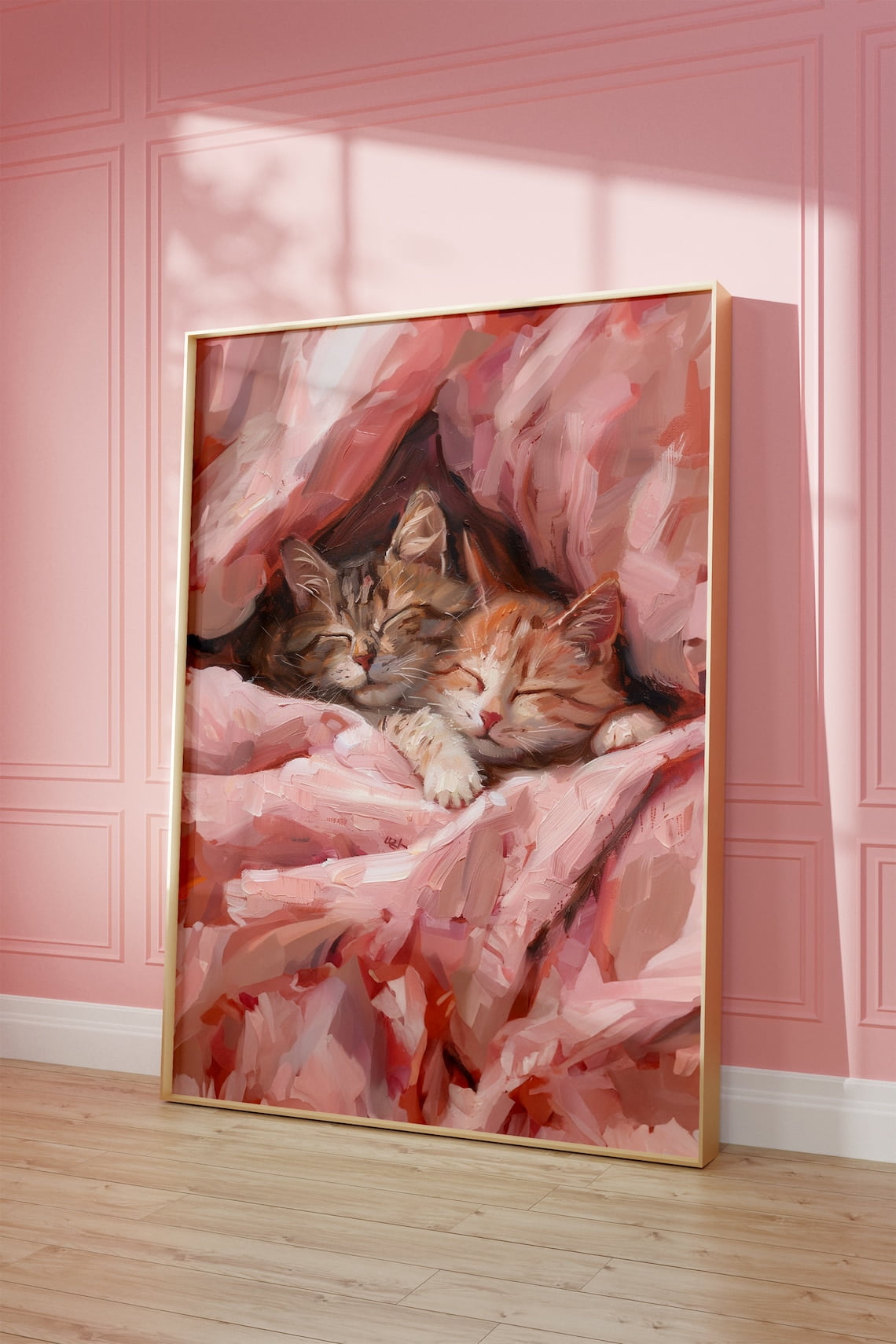 Kna Prints - Sleeping Kitten Art Print, Cute Cat Poster, Cat Prints ...