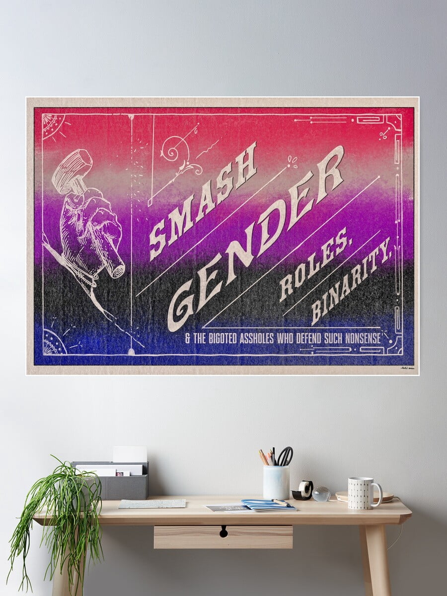 Kna Prints - Smash Gender -Genderfluid Edition Poster Wall Art, Modern ...