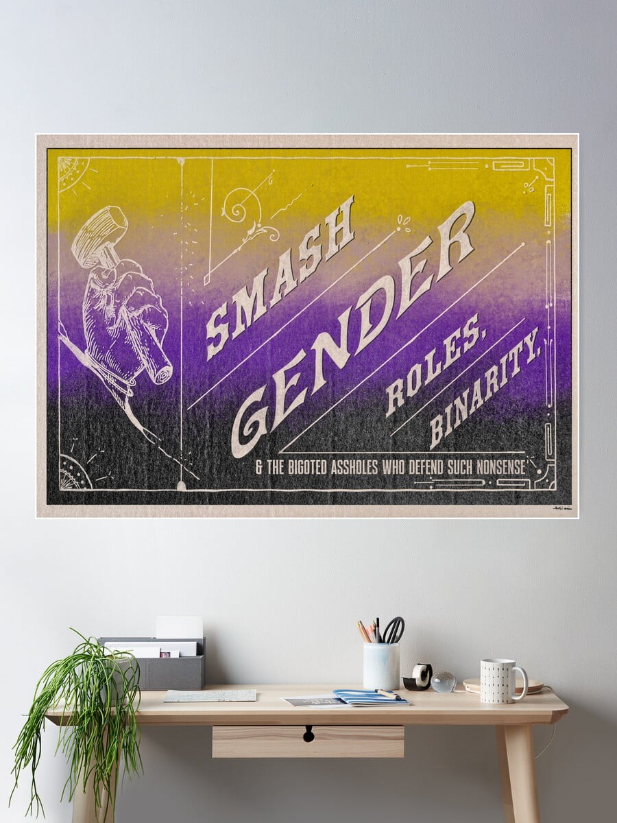 Kna Prints - Smash Gender - Non Binary Edition Poster, UNFRAMED-12x18 ...