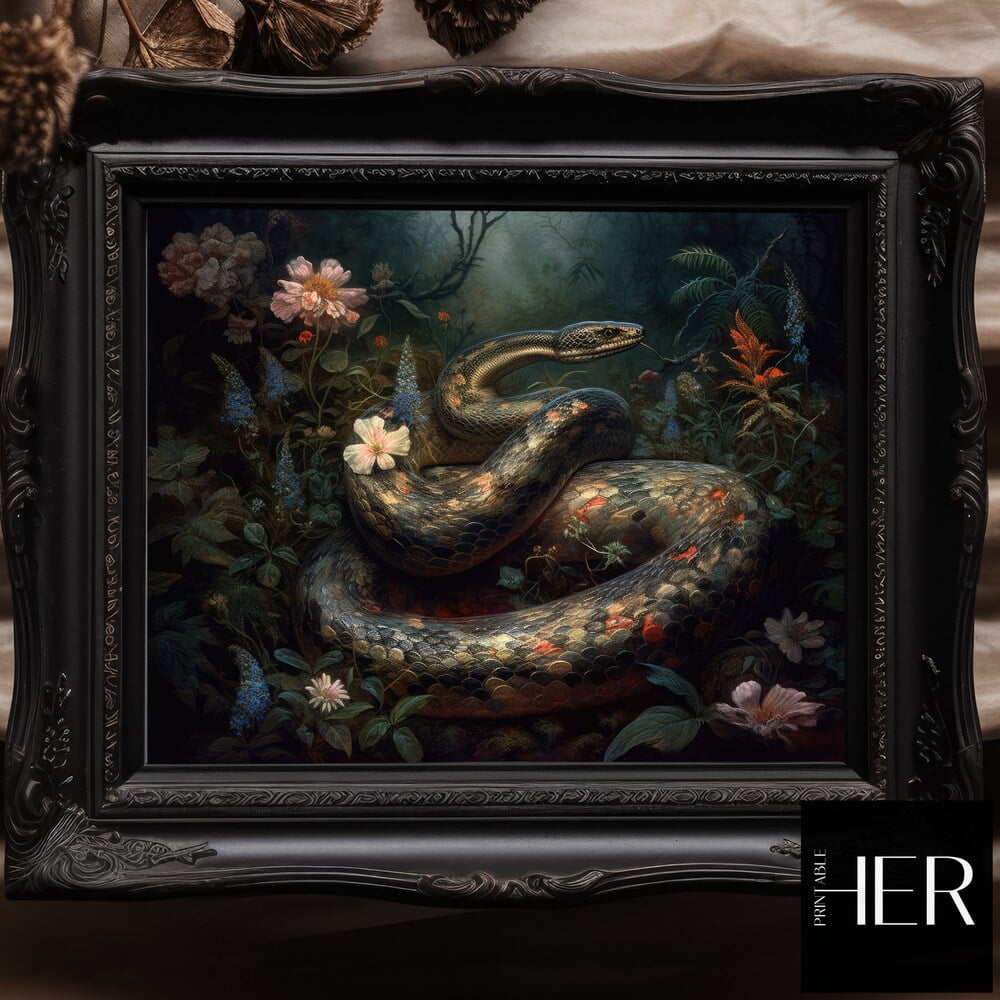 Kna Prints - Snake N Dark Forest Core Cottagecore Academia Gothic ...