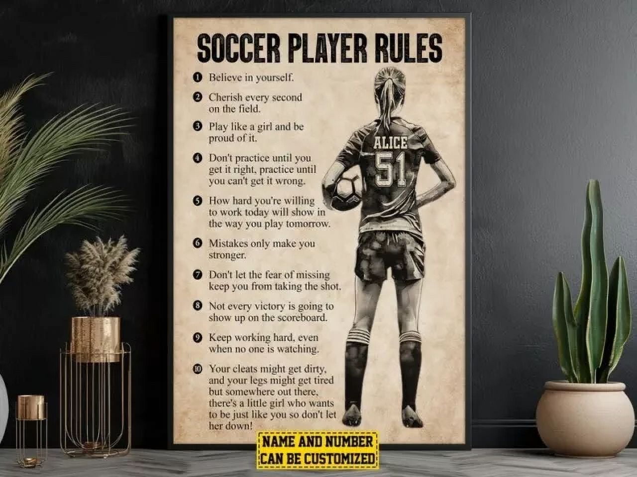 Kna Prints - Soccer Player Rules Poster Print, Soccer Poster Print ...