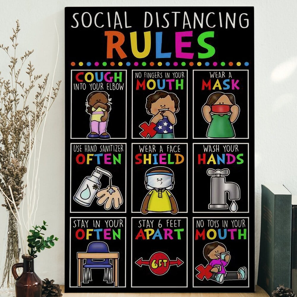 Kna Prints - Social Distancing Classroom Rules Poster, Back To School ...