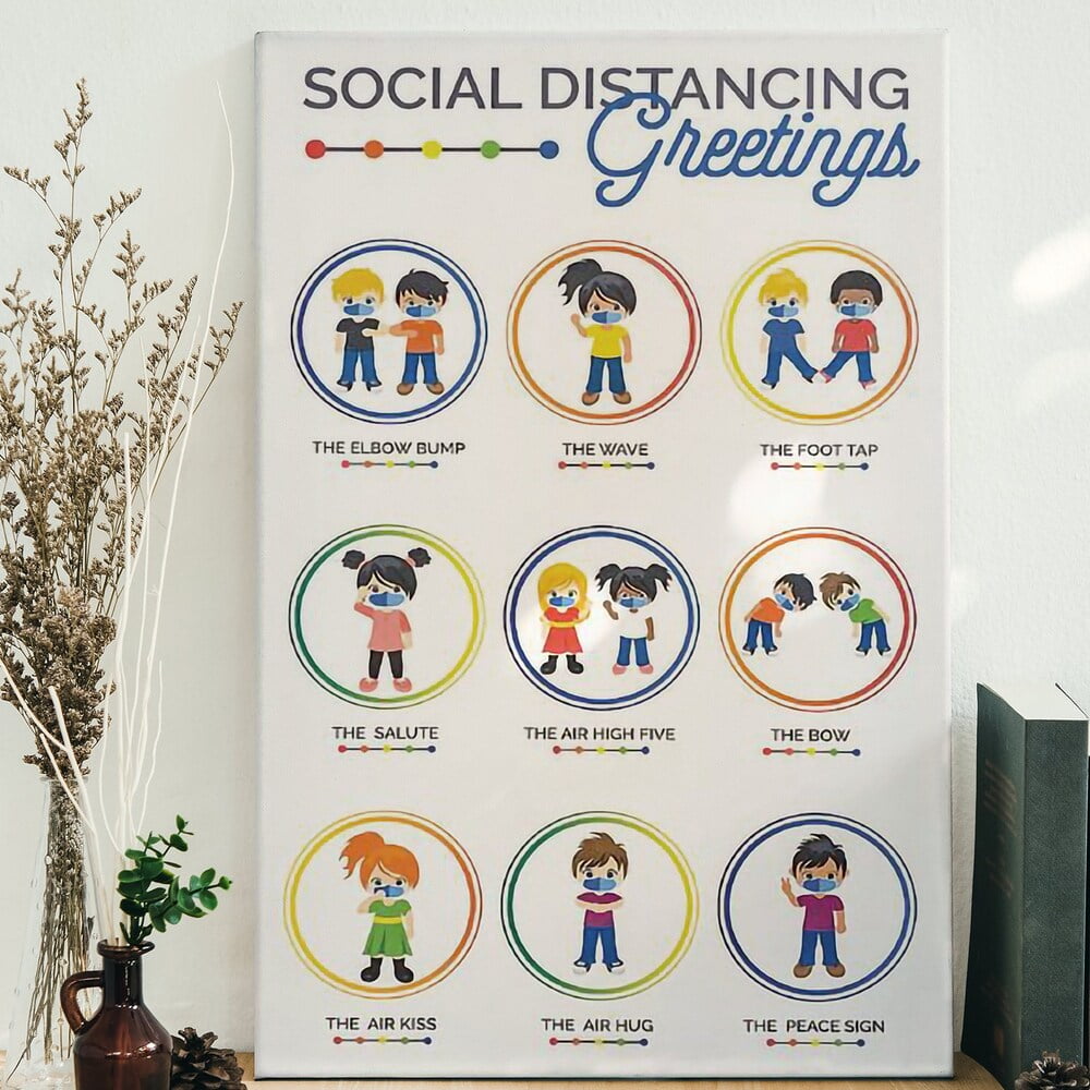 Kna Prints - Social Distancing Greetings Classroom Poster, Back To ...