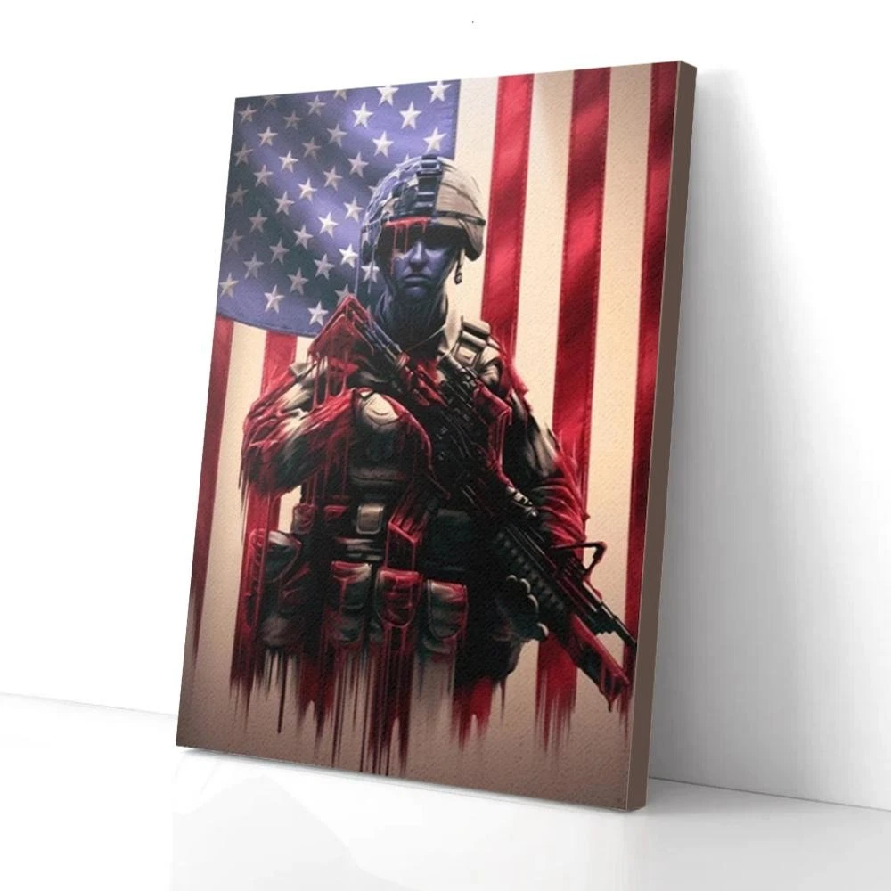 Kna Prints - Soldier Patriot America Flag Matte Unframed Prints For ...