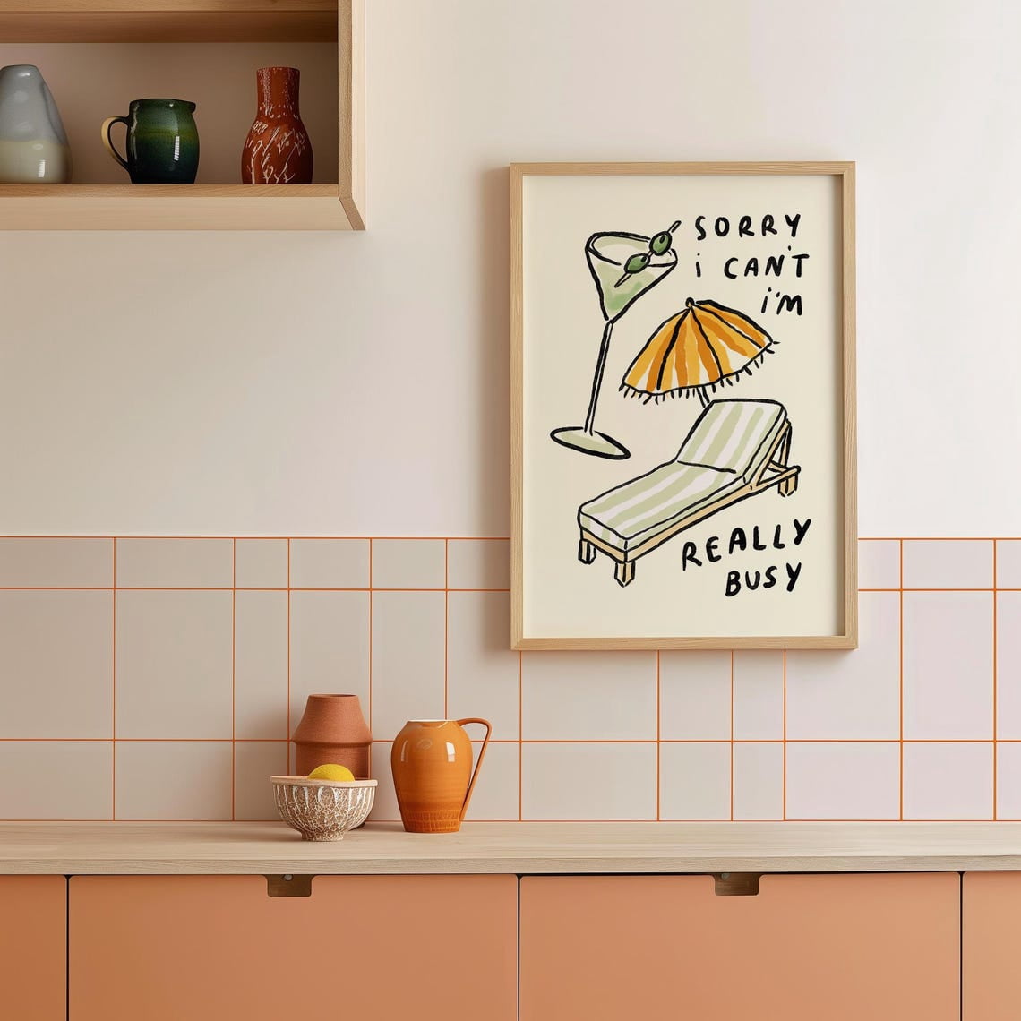 Kna Prints - Sorry I Can'T I'M Really Busy Wall Print Sun Lounger ...