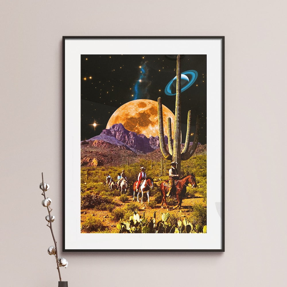 Kna Prints - Space Cowboys, Cosmic Art, Retro Futurism, Vintage Western ...