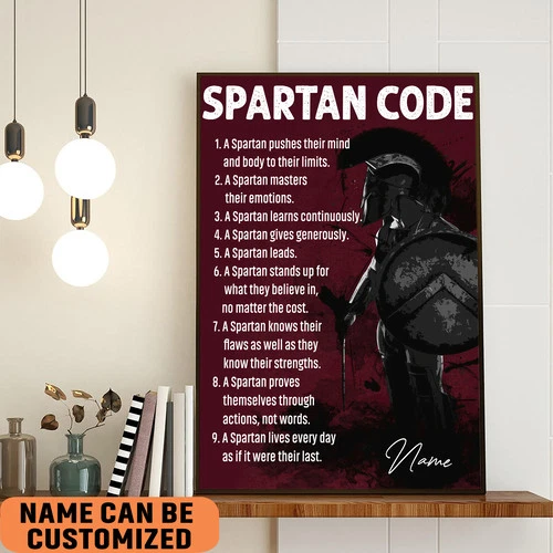 Kna Prints - Spartan Warrior Code Poster- Ancient Roman Spartan ...