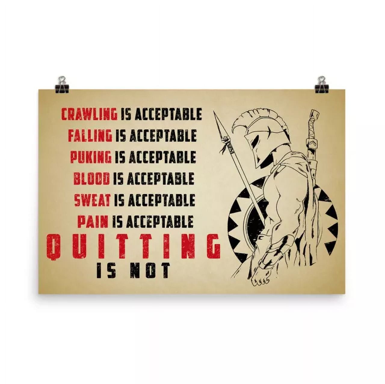 Kna Prints - Spartan Warrior Poster Motivational Inspiration Quotes ...