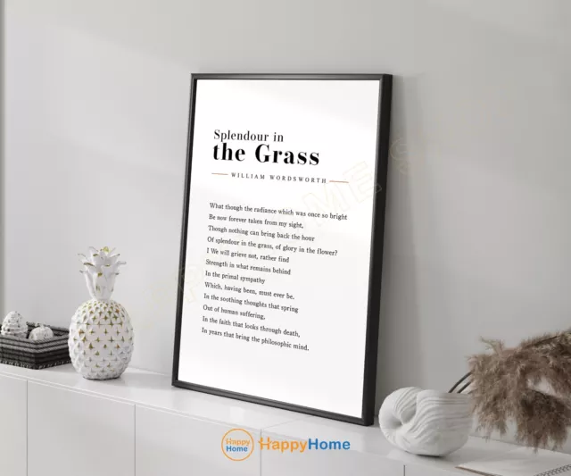 Kna Prints - Splendour In The Grass William Wordsworth Poem Literary ...