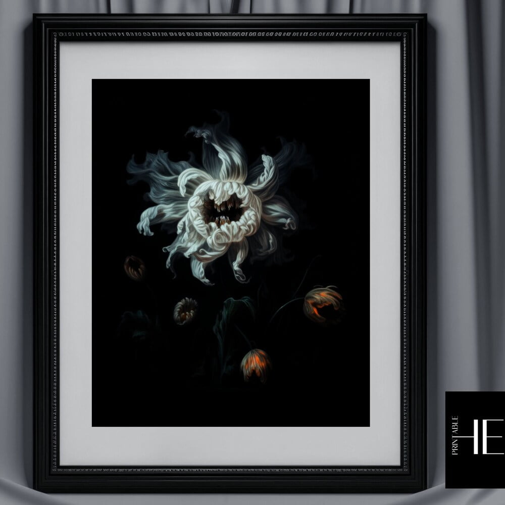 Kna Prints - Spooky Cute Ghost Flower Dark Academia Halloween Decor ...