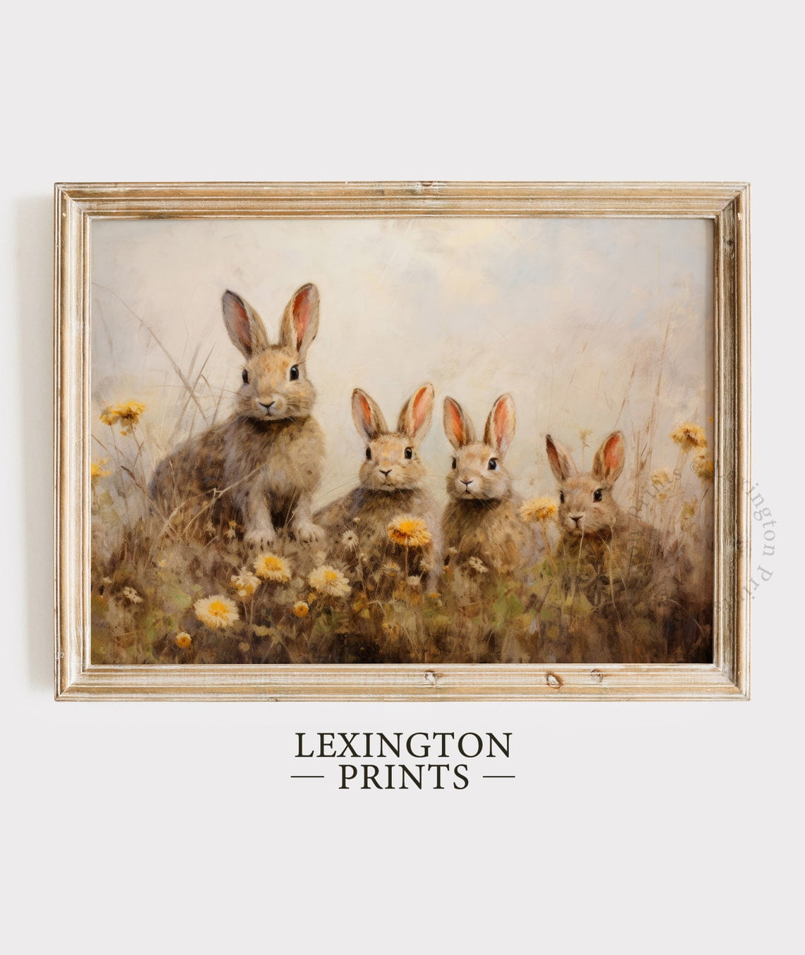 Kna Prints - Spring Bunny Rabbits Spring Decor, Vintage Farmhouse Print ...