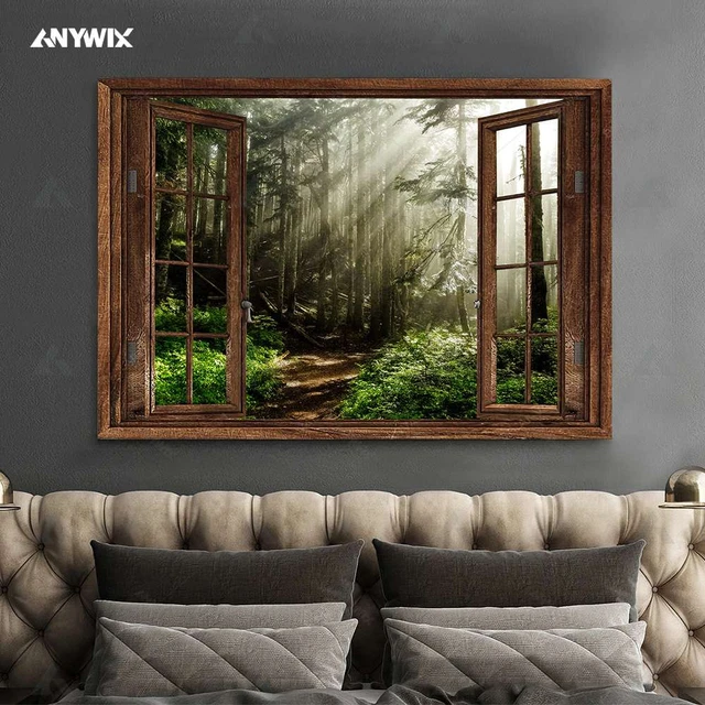 Kna Prints - Spring L Art Sunray In Theorest Through Rustic Window ...
