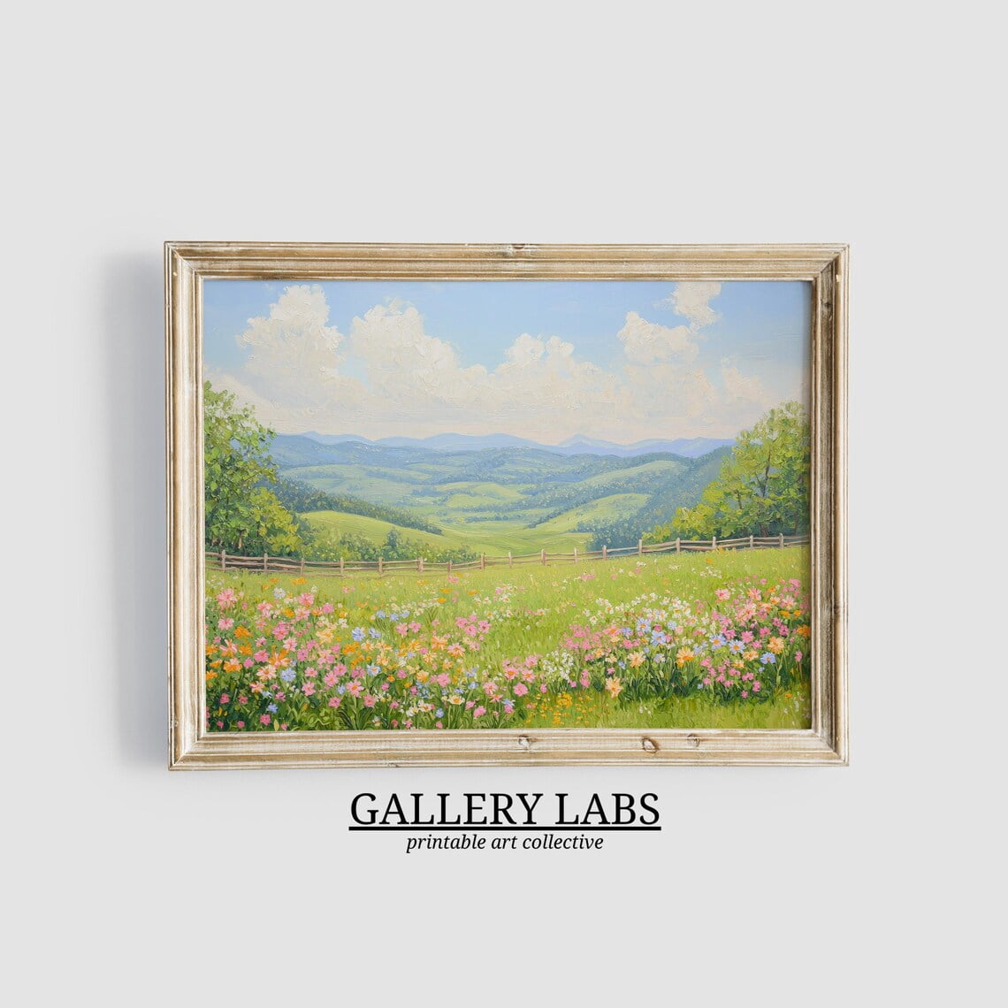 Kna Prints - Spring Wildflower Wall Art County Landscape Painting ...