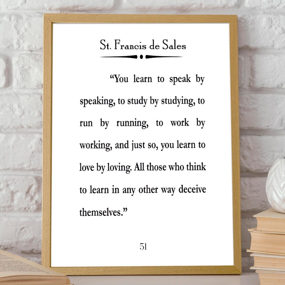 Kna Prints - St. Francis De Sales Quote Hard Work Quote, UNFRAMED-8x12 ...
